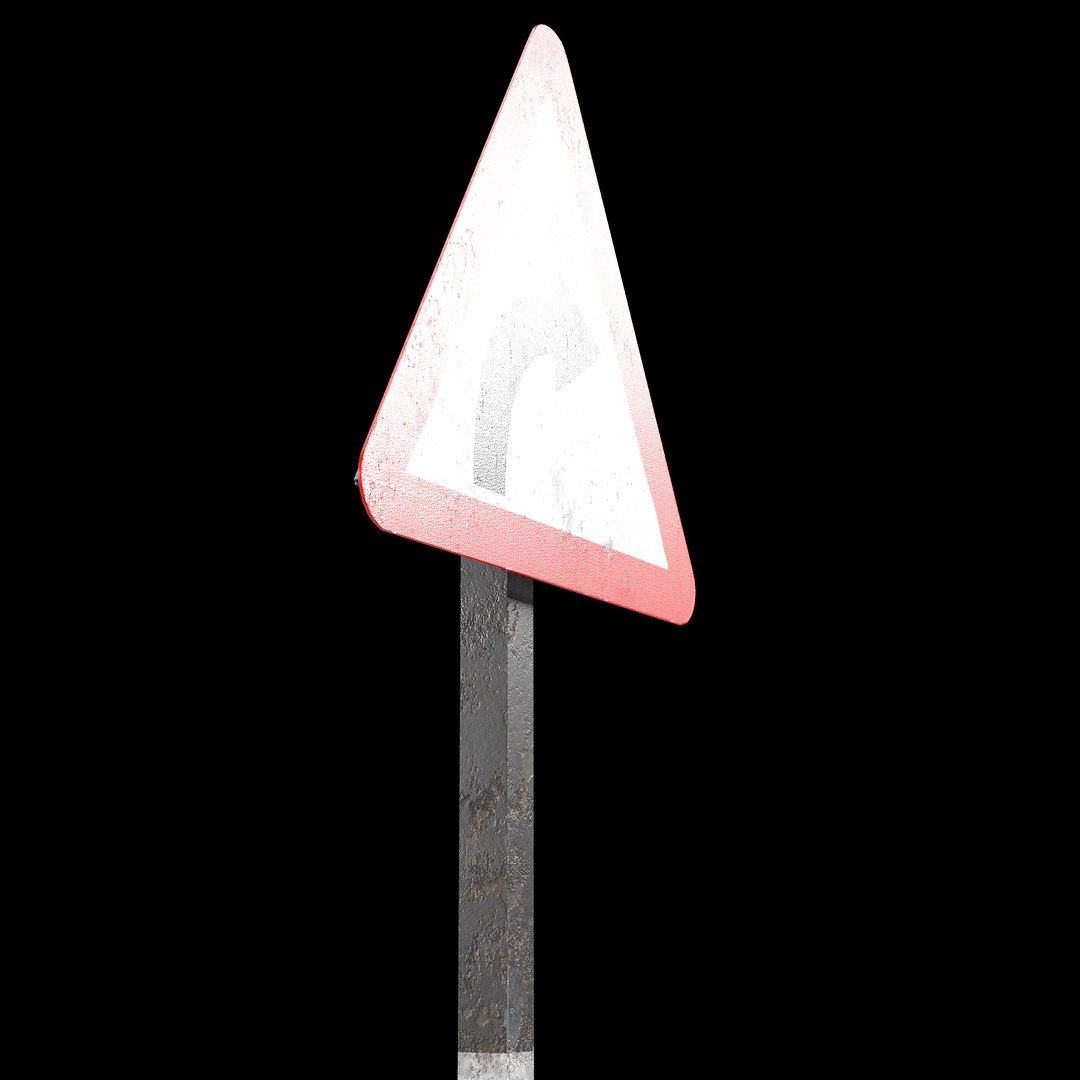 Right hand curve roadsign model - TurboSquid 1494188