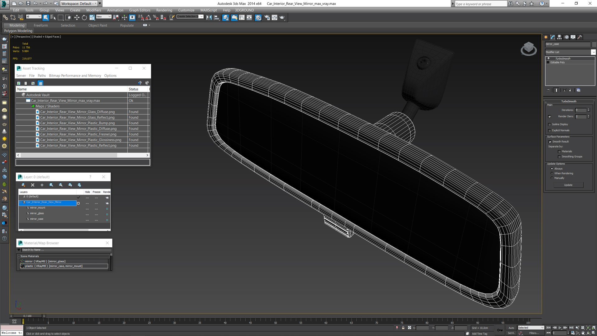 Car Interior Rear View Mirror 3D - TurboSquid 2158693