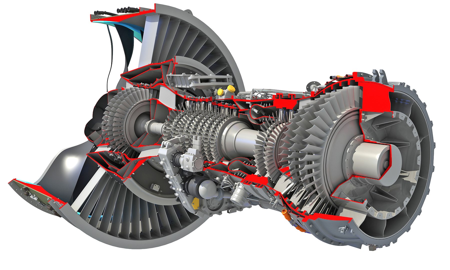 3D Geared Turbofan Engine Cutaway - TurboSquid 1470867