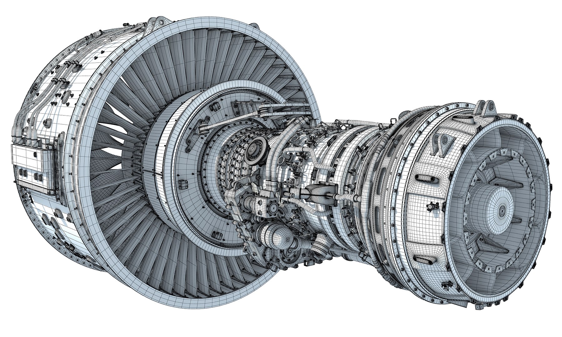 3D geared turbofan engine cutaway - TurboSquid 1470867