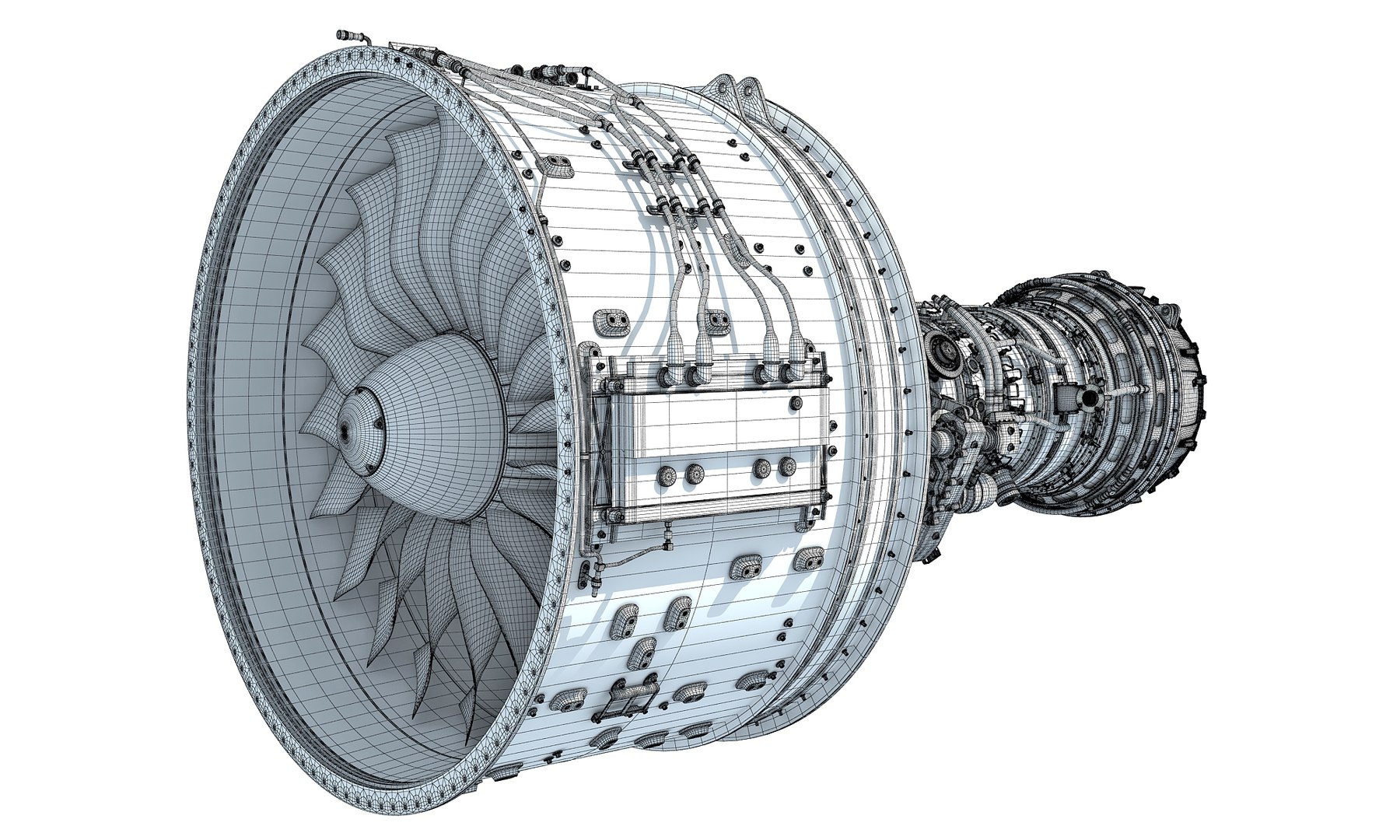 3D geared turbofan engine cutaway - TurboSquid 1470867