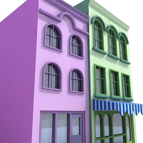cartoon building 3d model