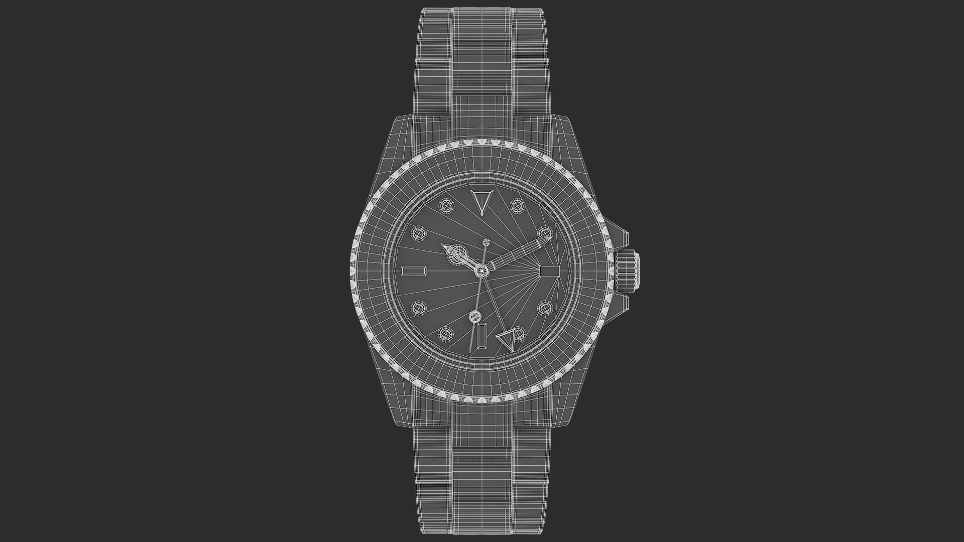 3D Chrono Watch 3 Black Bezel - TurboSquid 2142067