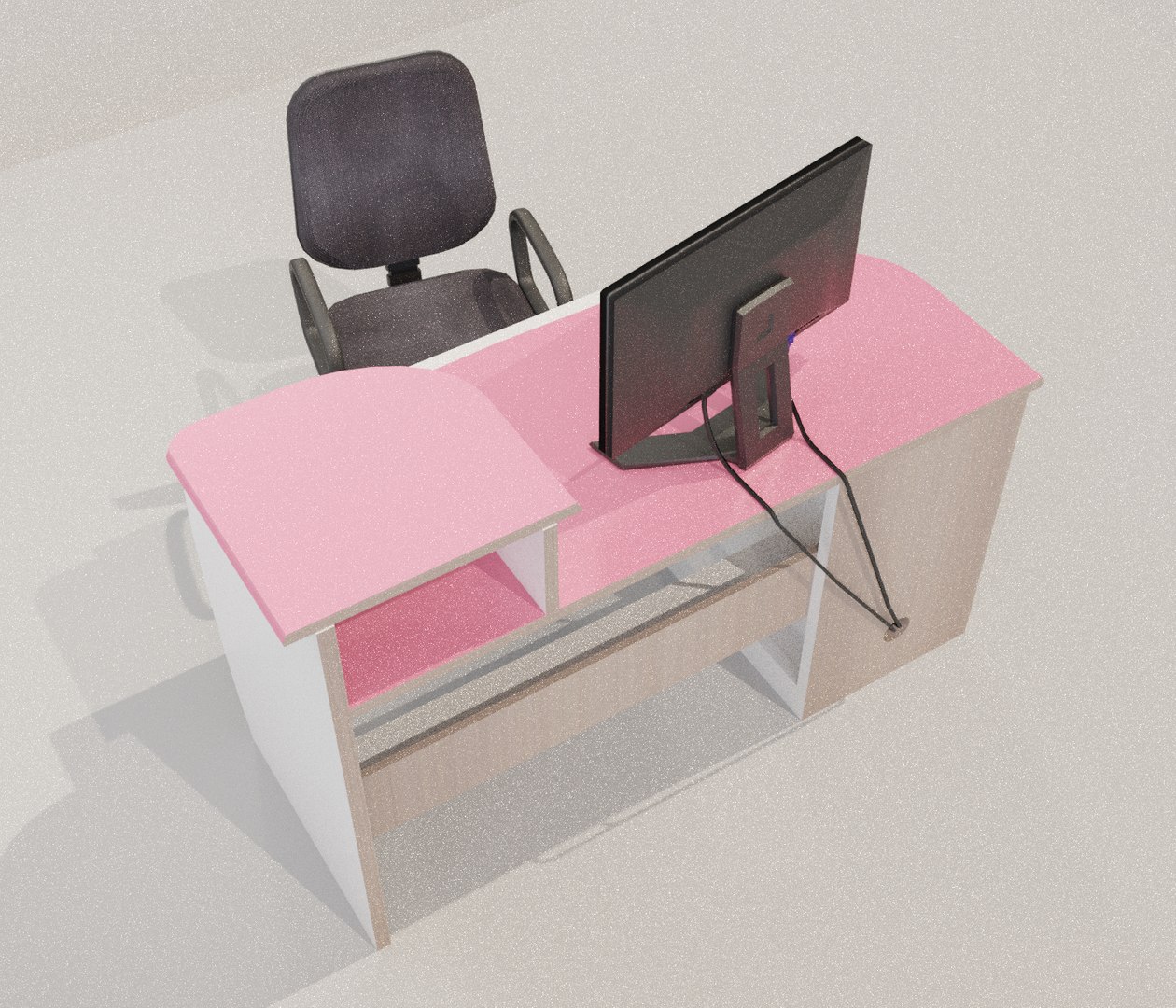 3D Computer Desk Desktop Model - TurboSquid 1400875