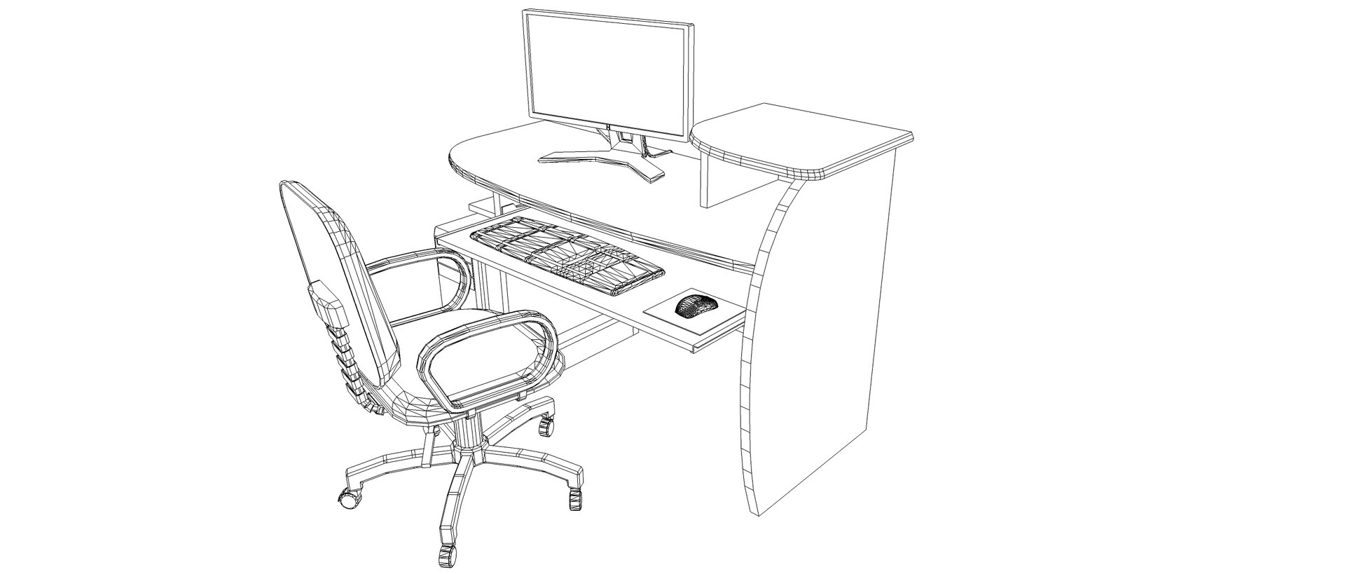 3D Computer Desk Desktop Model - TurboSquid 1400875