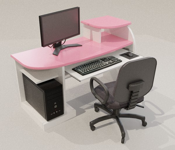 3D computer desk desktop model - TurboSquid 1400875