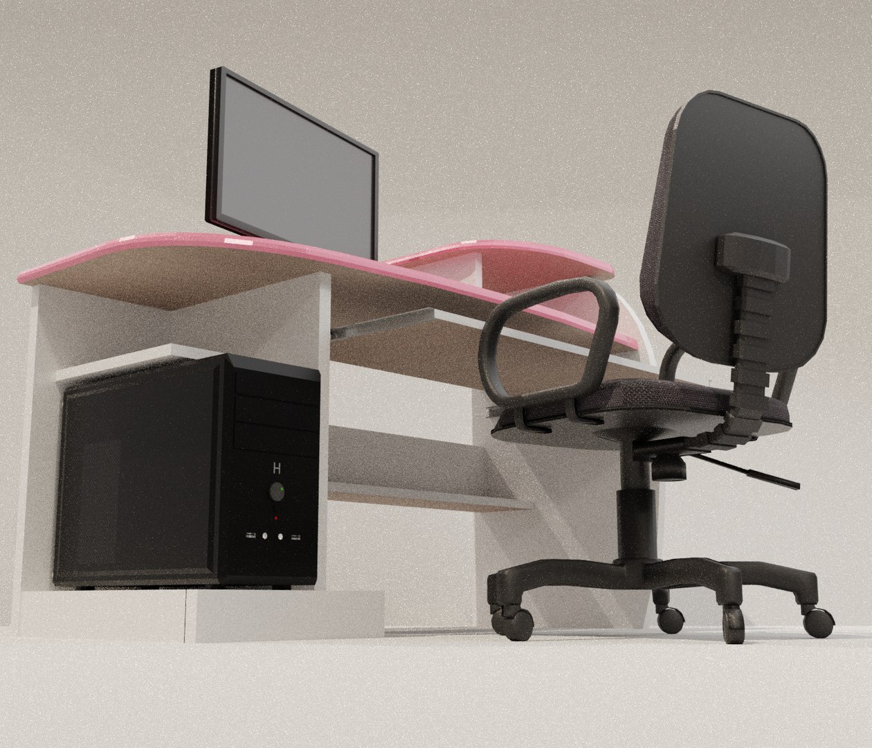 3D Computer Desk Desktop Model - TurboSquid 1400875