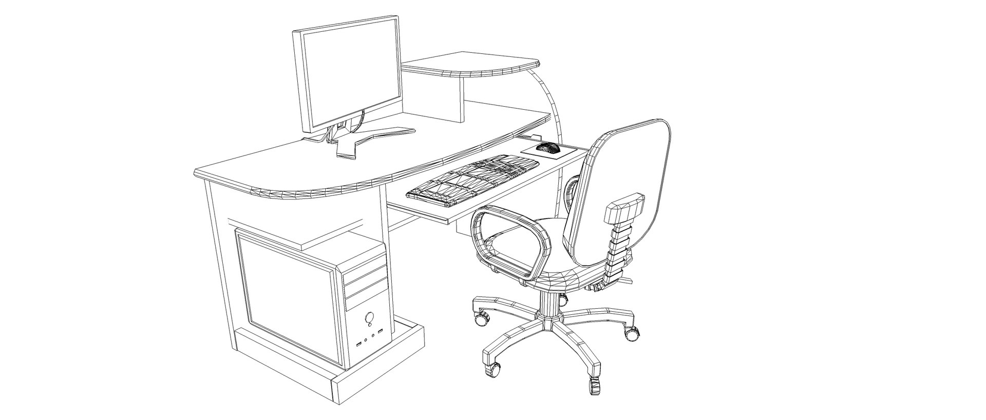 3D Computer Desk Desktop Model - TurboSquid 1400875