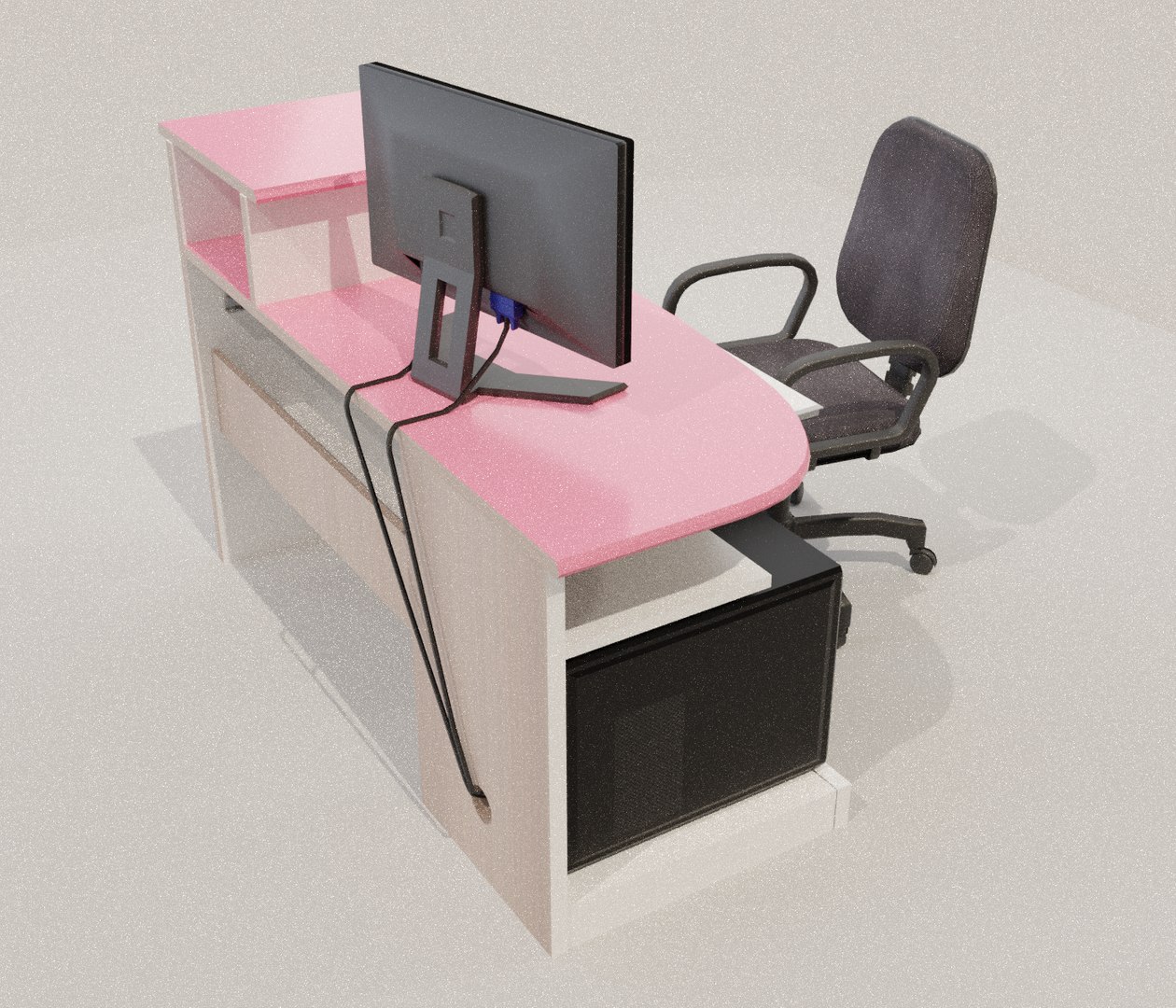 3D Computer Desk Desktop Model - TurboSquid 1400875