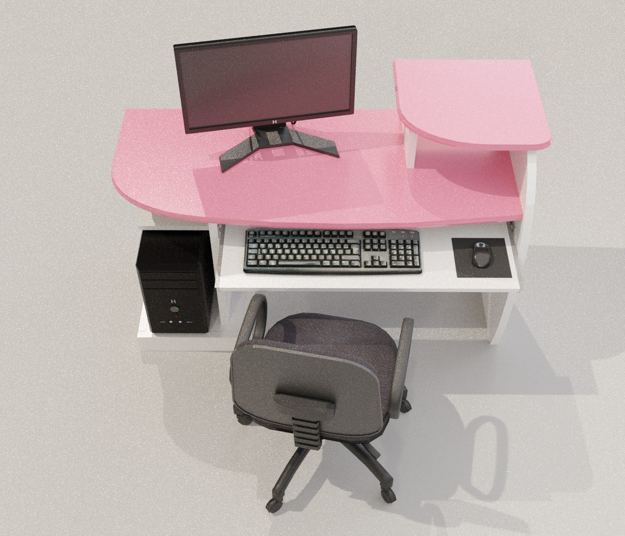 3D Computer Desk Desktop Model - TurboSquid 1400875