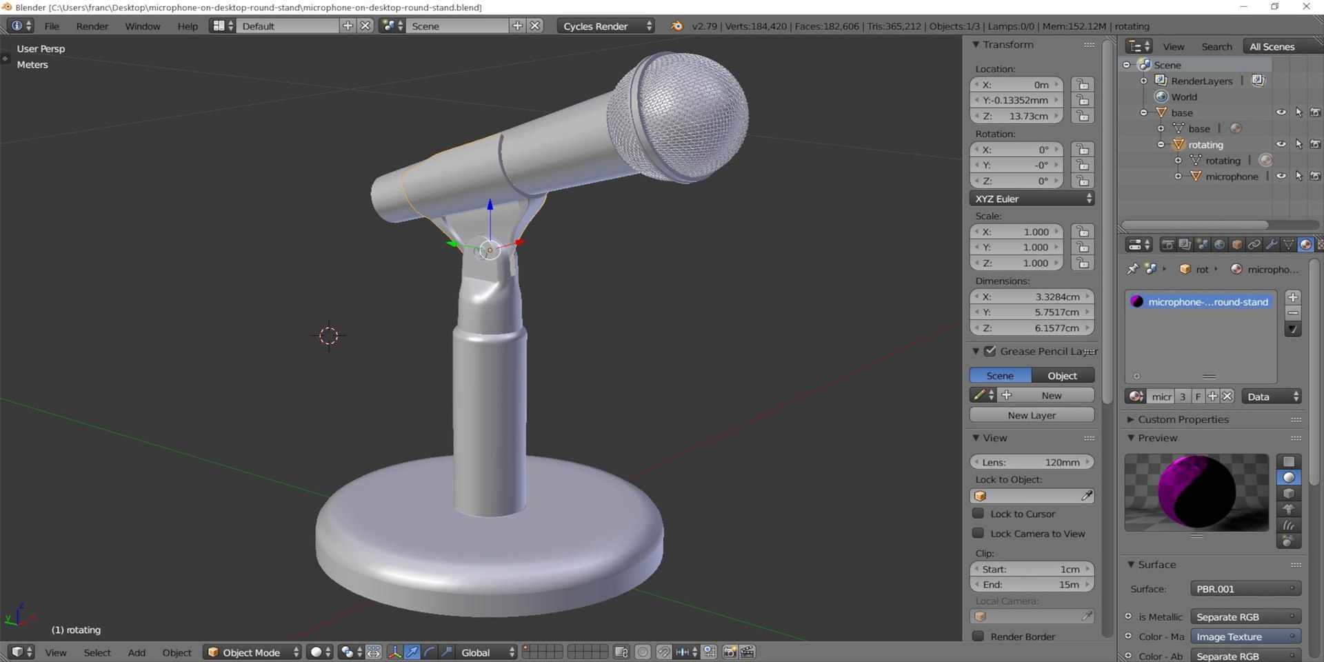 3D Model Microphone On Desktop Round Stand - TurboSquid 1814771