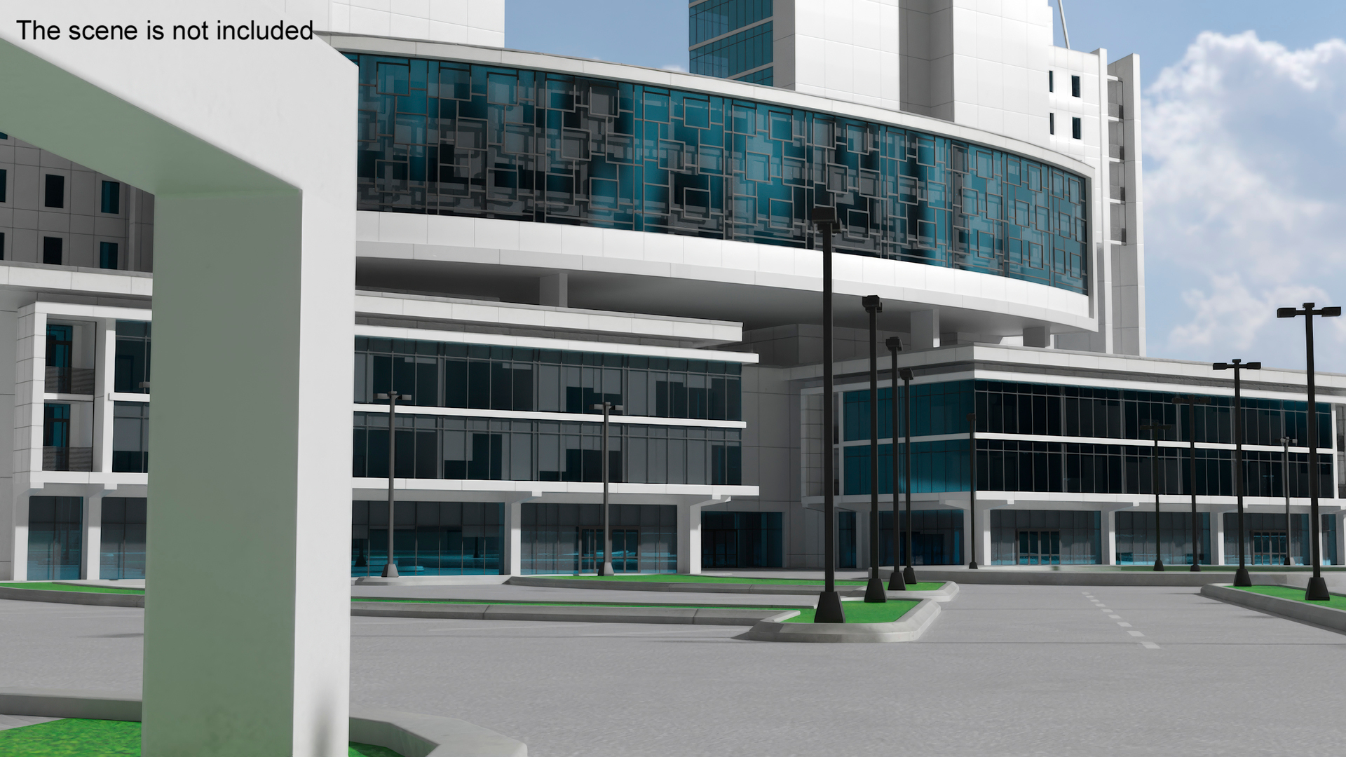 Modello 3D Complesso moderno con paesaggio - TurboSquid 2385255