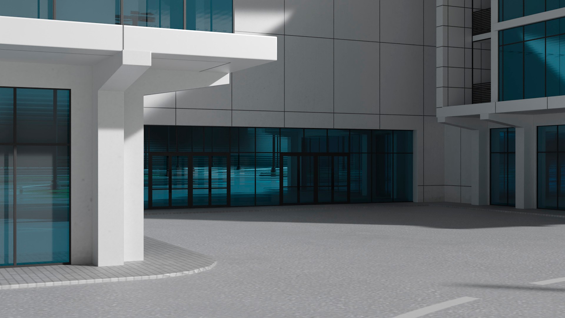 Modern Complex With Landscaping 3D Model - TurboSquid 2385255