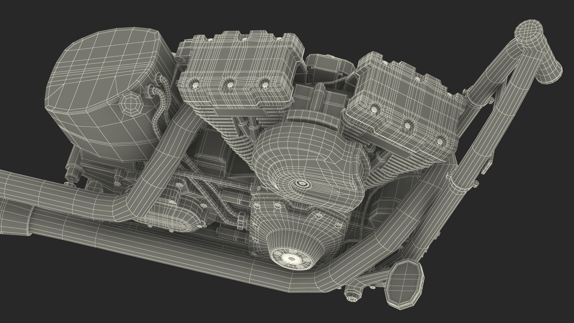 Twin Cylinder Motorcycle Engine 3D Model - TurboSquid 2302302