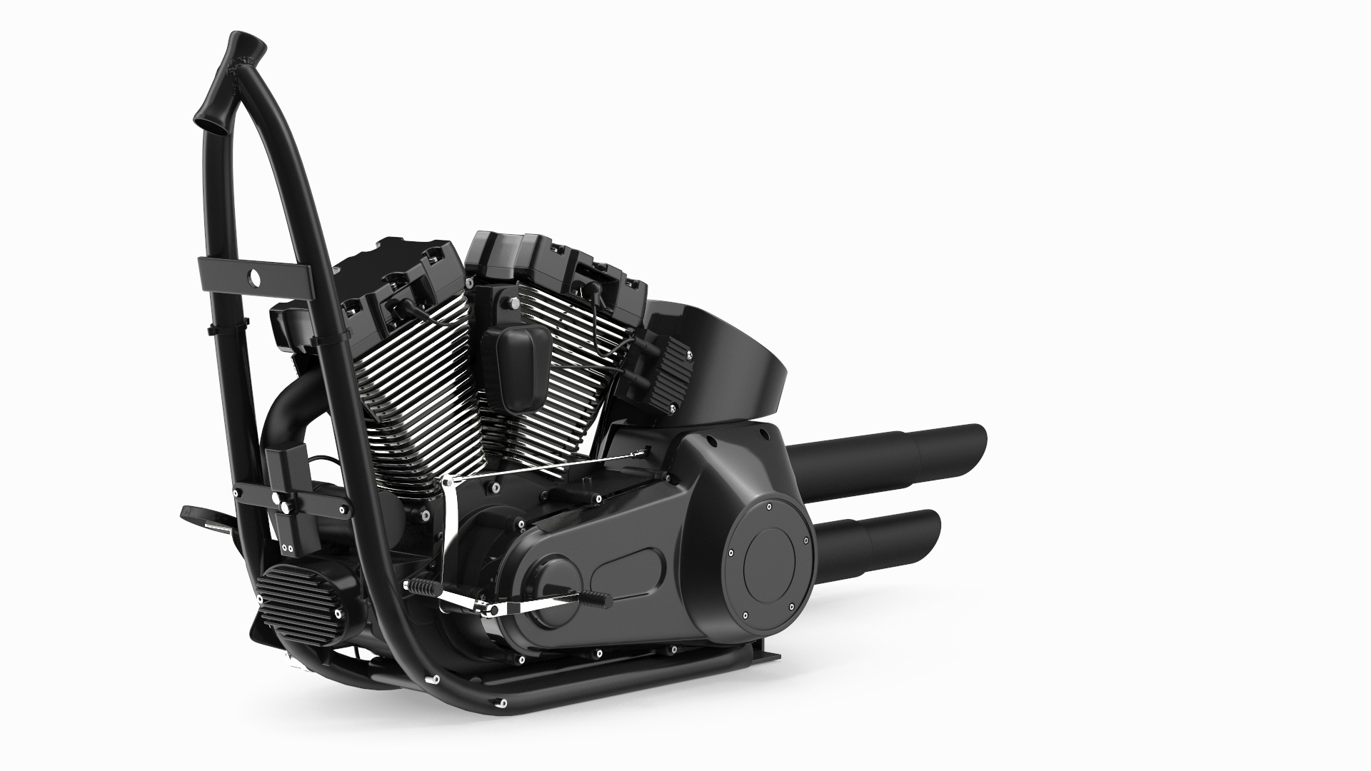 Twin Cylinder Motorcycle Engine 3D Model - TurboSquid 2302302