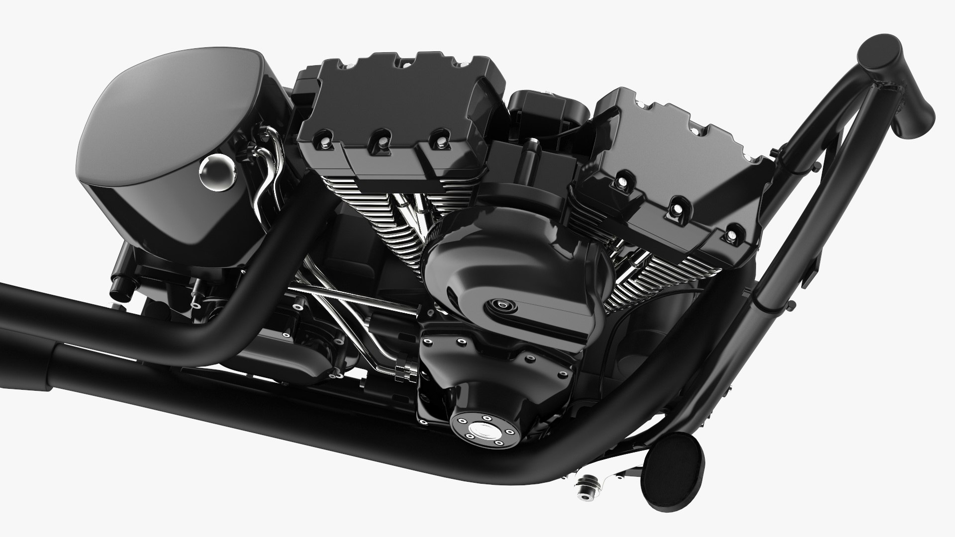 Twin Cylinder Motorcycle Engine 3D Model - TurboSquid 2302302