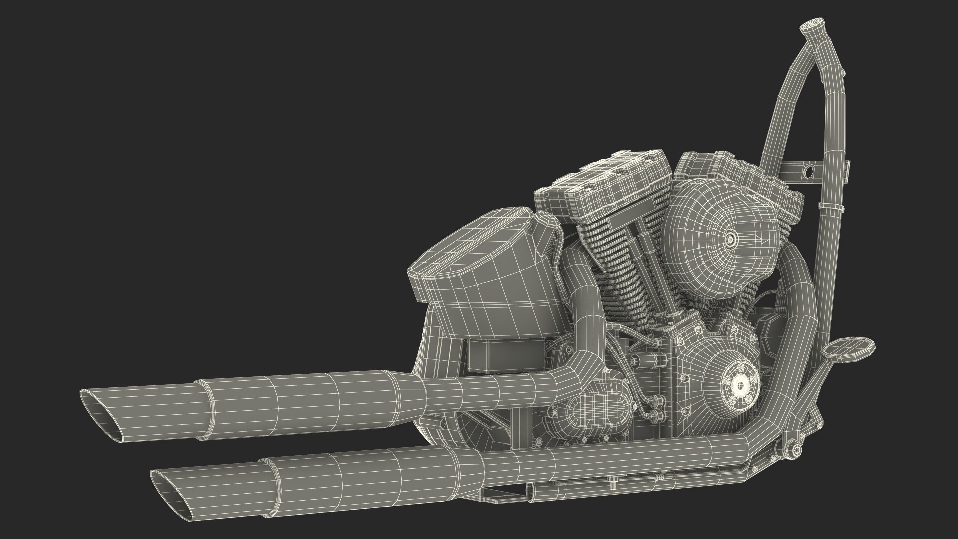 Twin Cylinder Motorcycle Engine 3D Model - TurboSquid 2302302