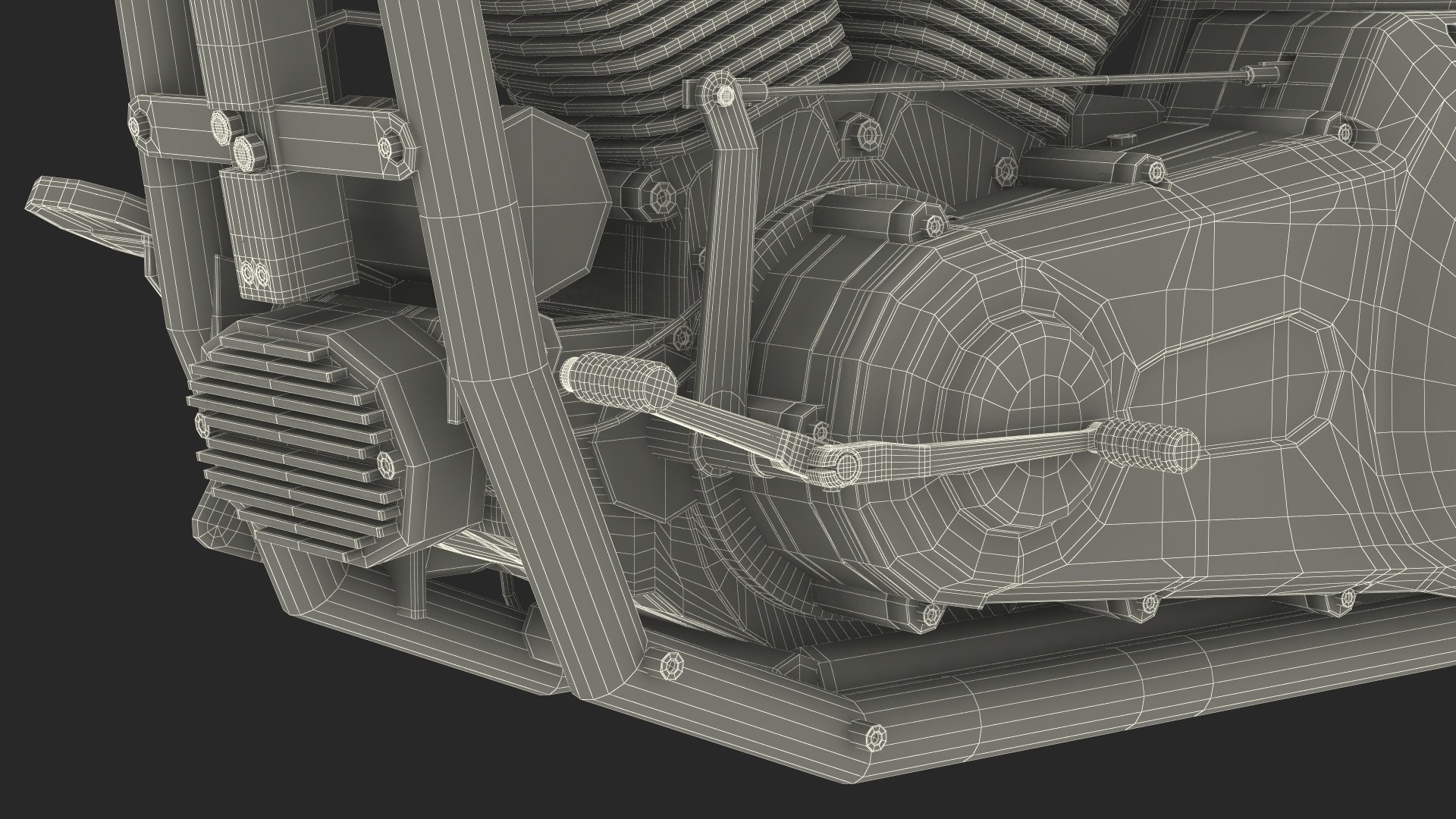 Twin Cylinder Motorcycle Engine 3D Model - TurboSquid 2302302