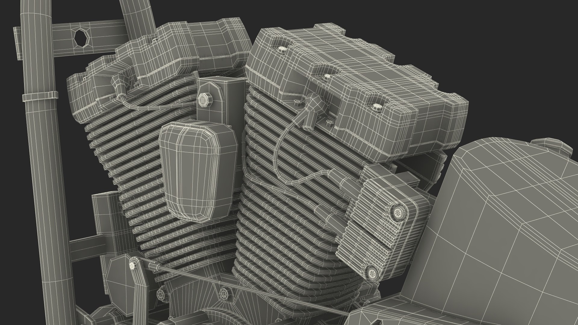 Twin Cylinder Motorcycle Engine 3D Model - TurboSquid 2302302