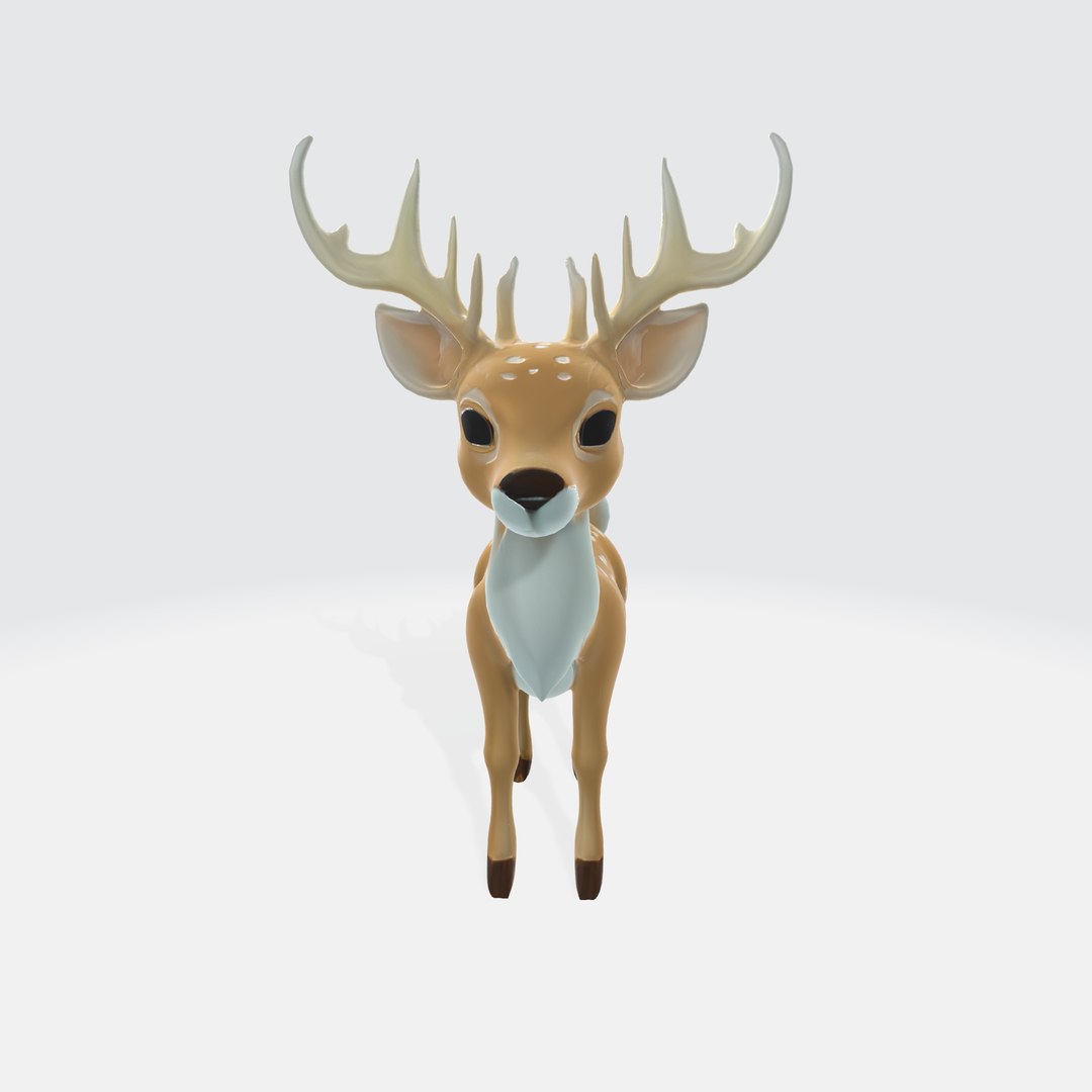 Cute Buck With Antlers 3D Model - TurboSquid 2374995