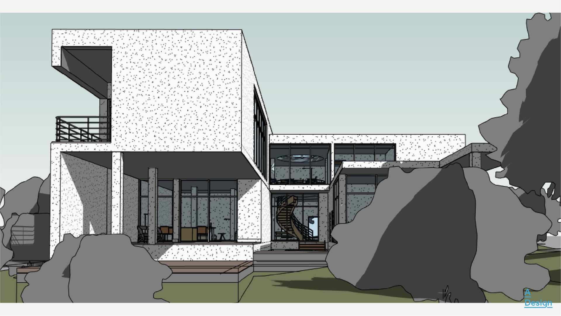 3D Modern House - Revit Model - TurboSquid 2017253