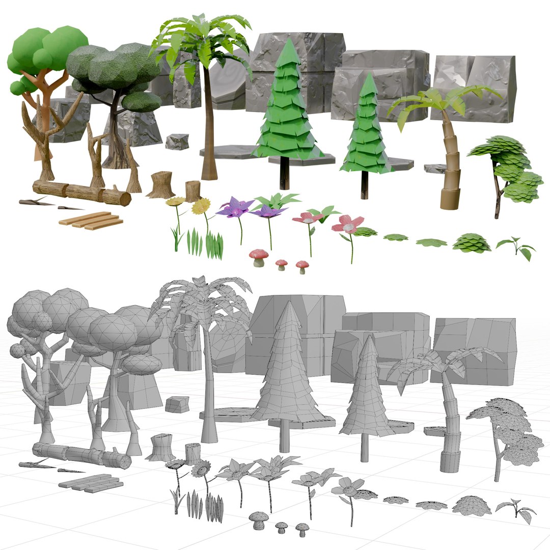 3D Natural Elements 3d Mobile Game Assets Model - TurboSquid 2274301