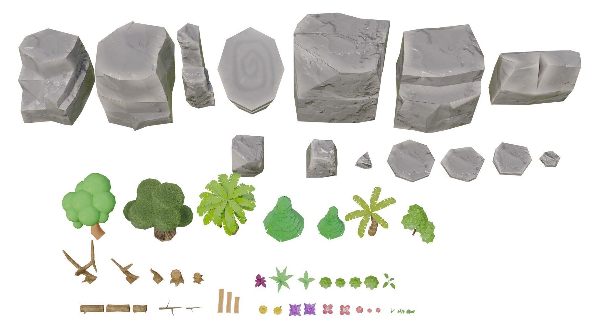 3D Natural Elements 3d Mobile Game Assets Model - TurboSquid 2274301