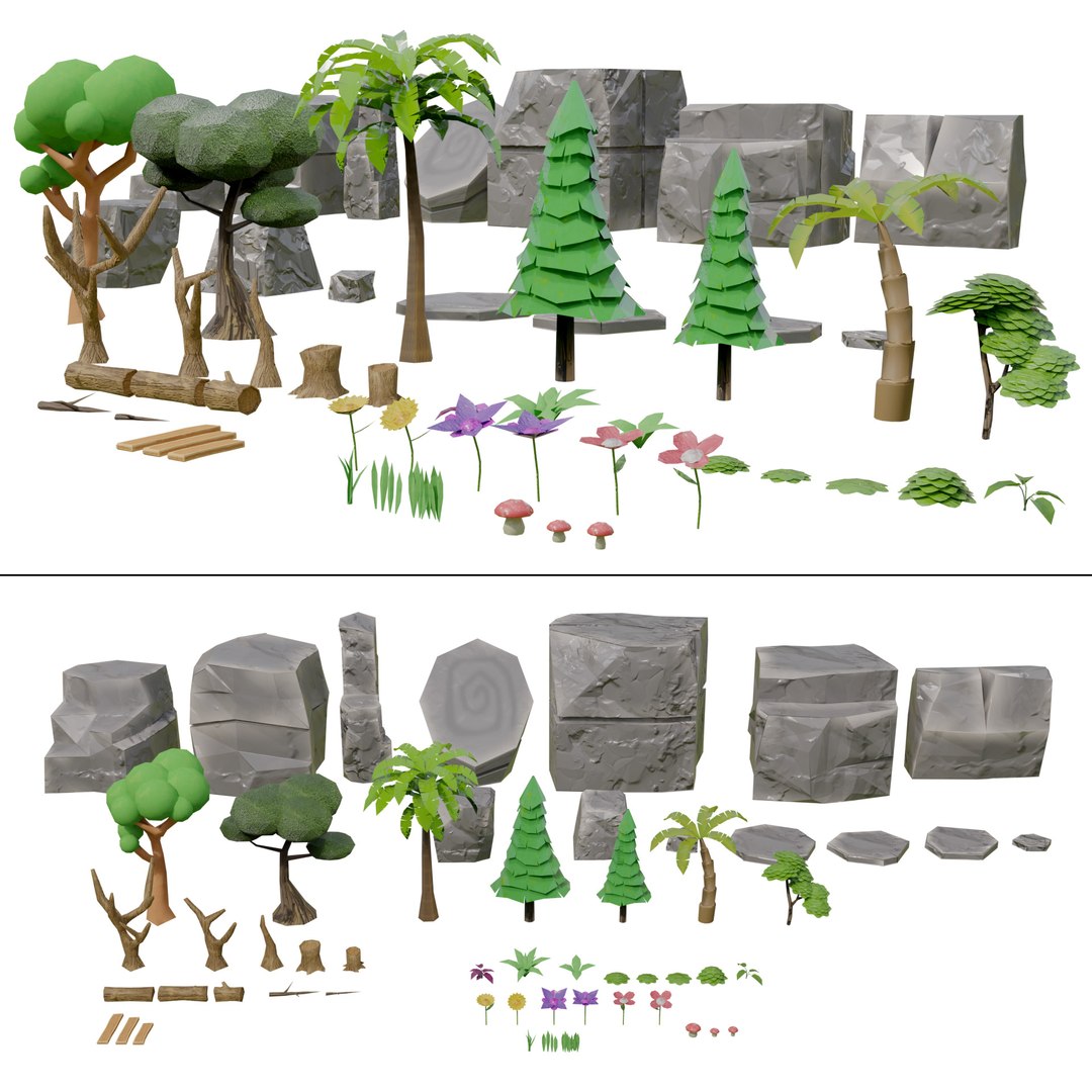 3D Natural Elements 3d Mobile Game Assets Model - TurboSquid 2274301
