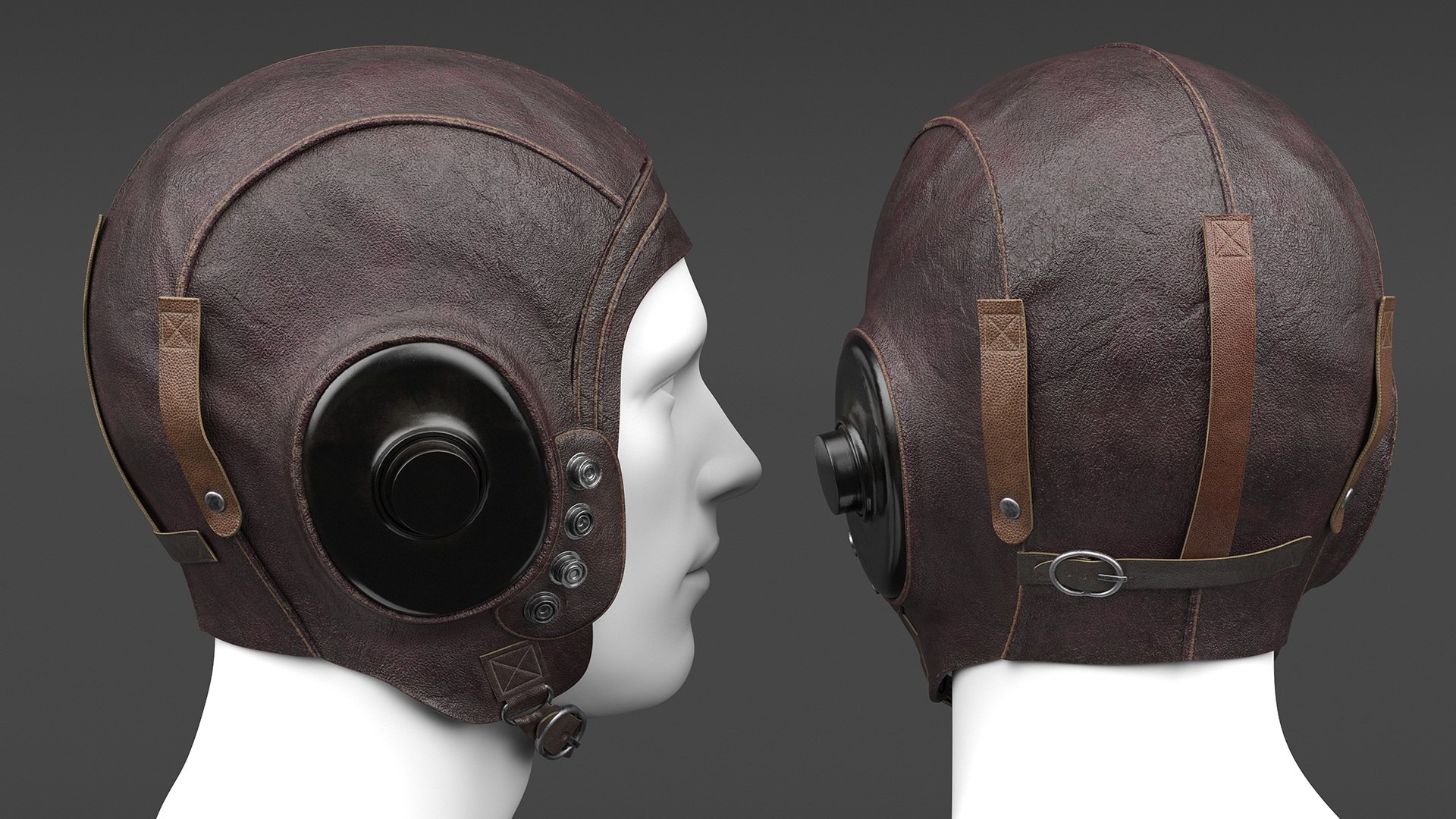 Retro Pilot Cap On Mannequin 3D Model - TurboSquid 2177409