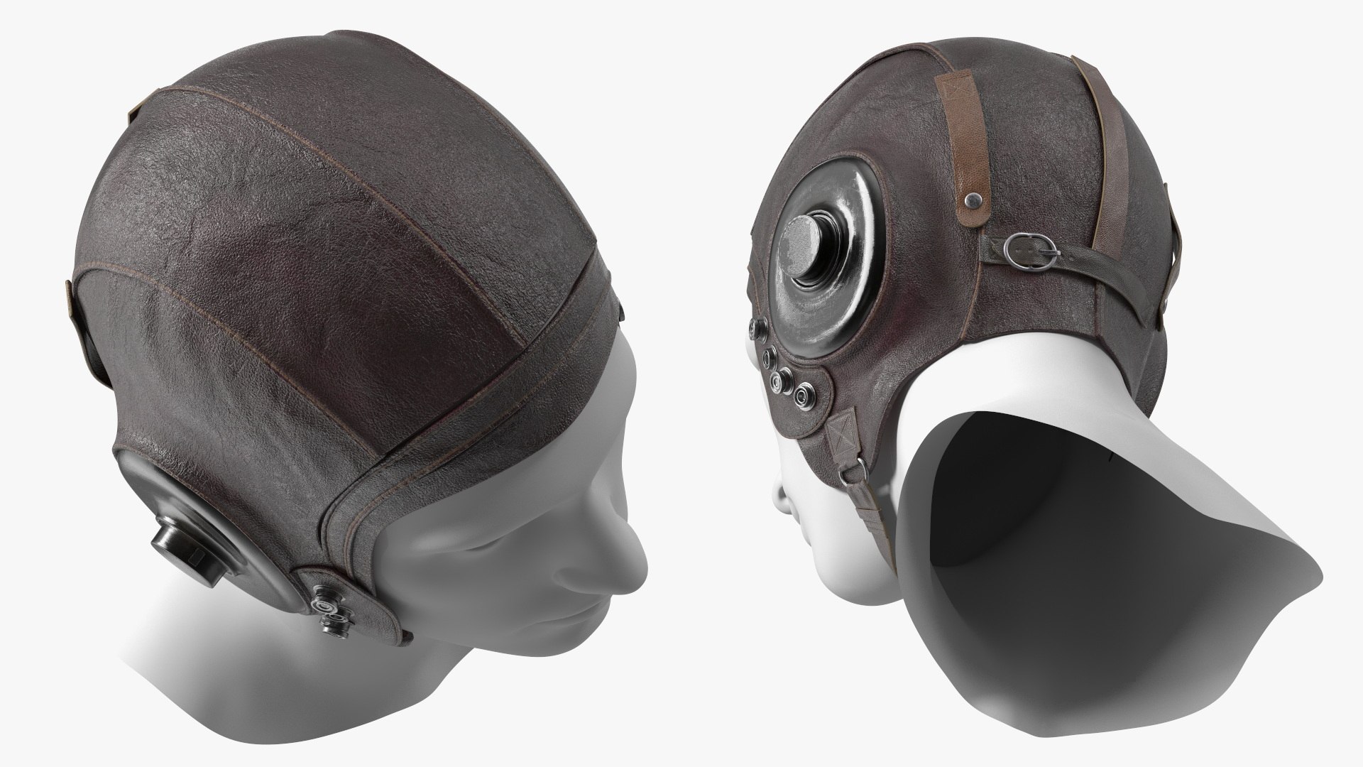 Retro Pilot Cap On Mannequin 3D Model - TurboSquid 2177409