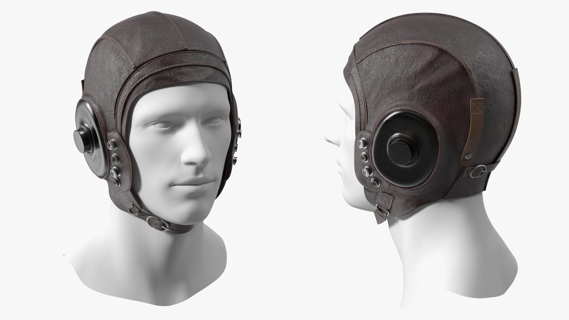 Retro Pilot Cap On Mannequin 3D Model - TurboSquid 2177409