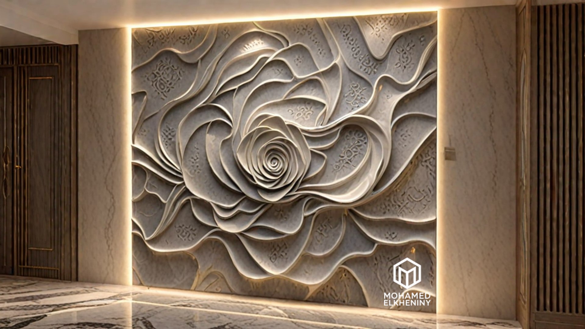 Modern Panel Wall Decor Set Relief Stl Mural CNC 190 3D Model ...