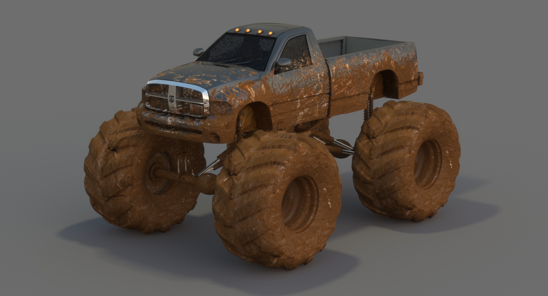 3d Low-poly Dirty Dodge Ram
