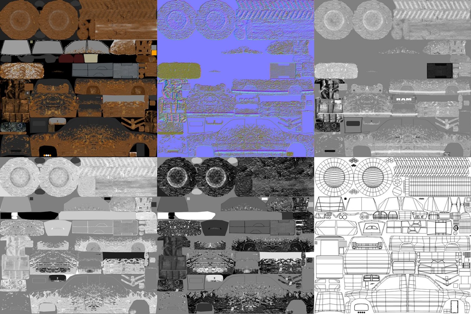 3d Low-poly Dirty Dodge Ram