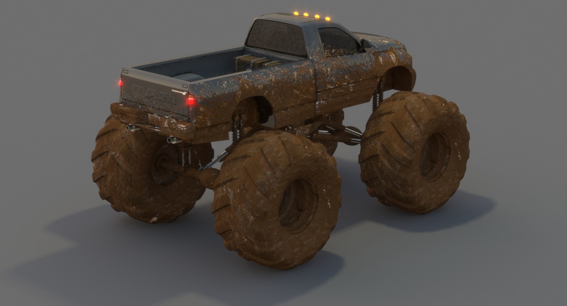 3d Low-poly Dirty Dodge Ram