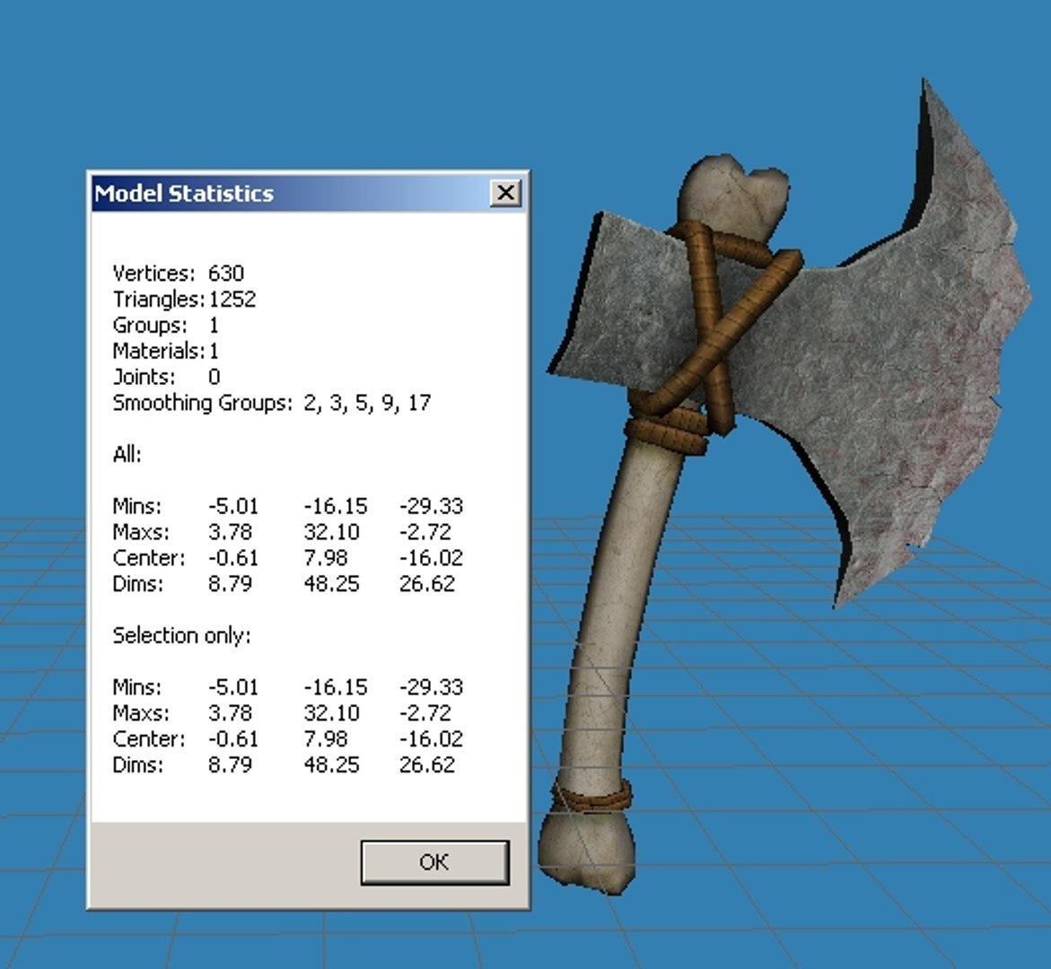 War Axe 3d Model