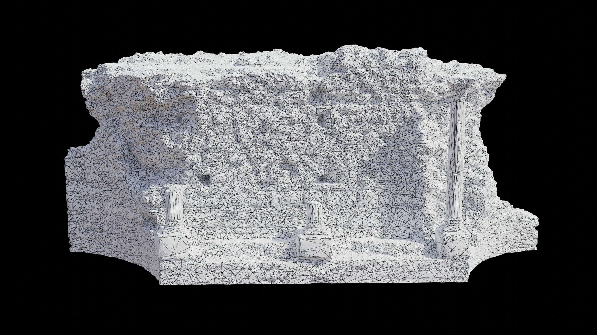3D Castle Wall Ruin PBR Scan 03 - TurboSquid 2001805