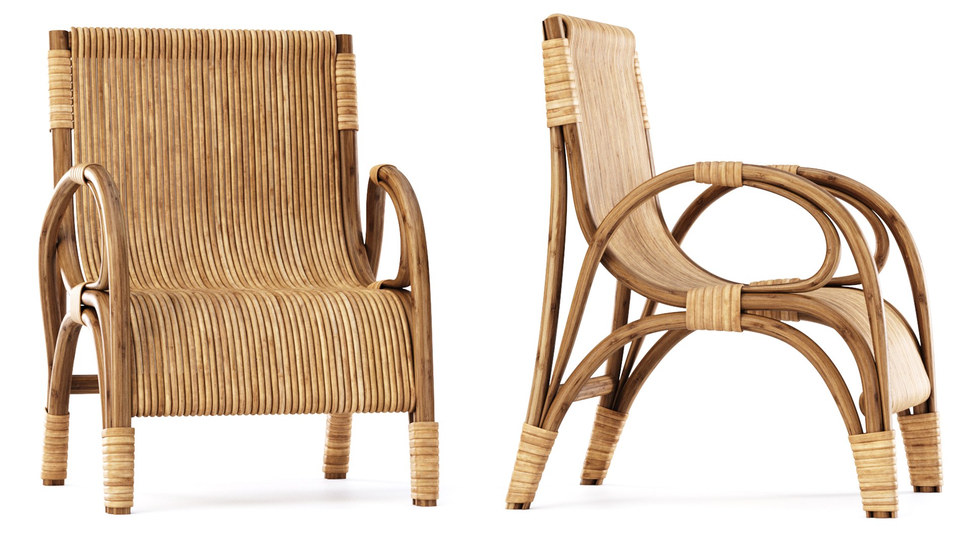Elli Rattan Armchair By Bpoint Design Model - TurboSquid 2030861