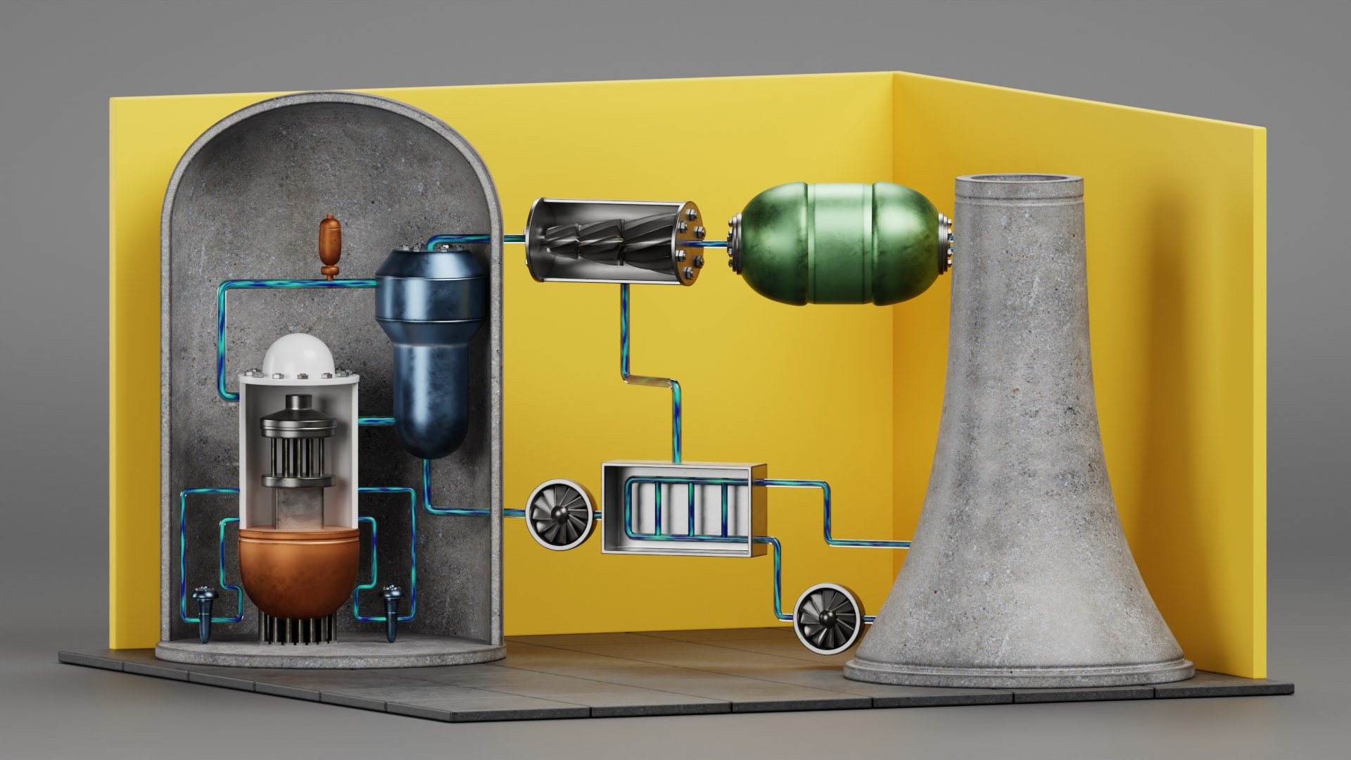 3D Nuclear Reactor - Animated Isometric Power Plant - TurboSquid 2368044