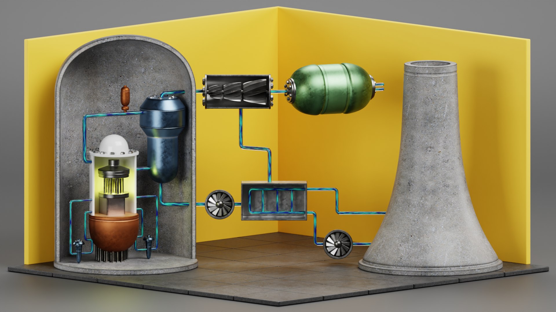 3D Nuclear Reactor - Animated Isometric Power Plant - TurboSquid 2368044