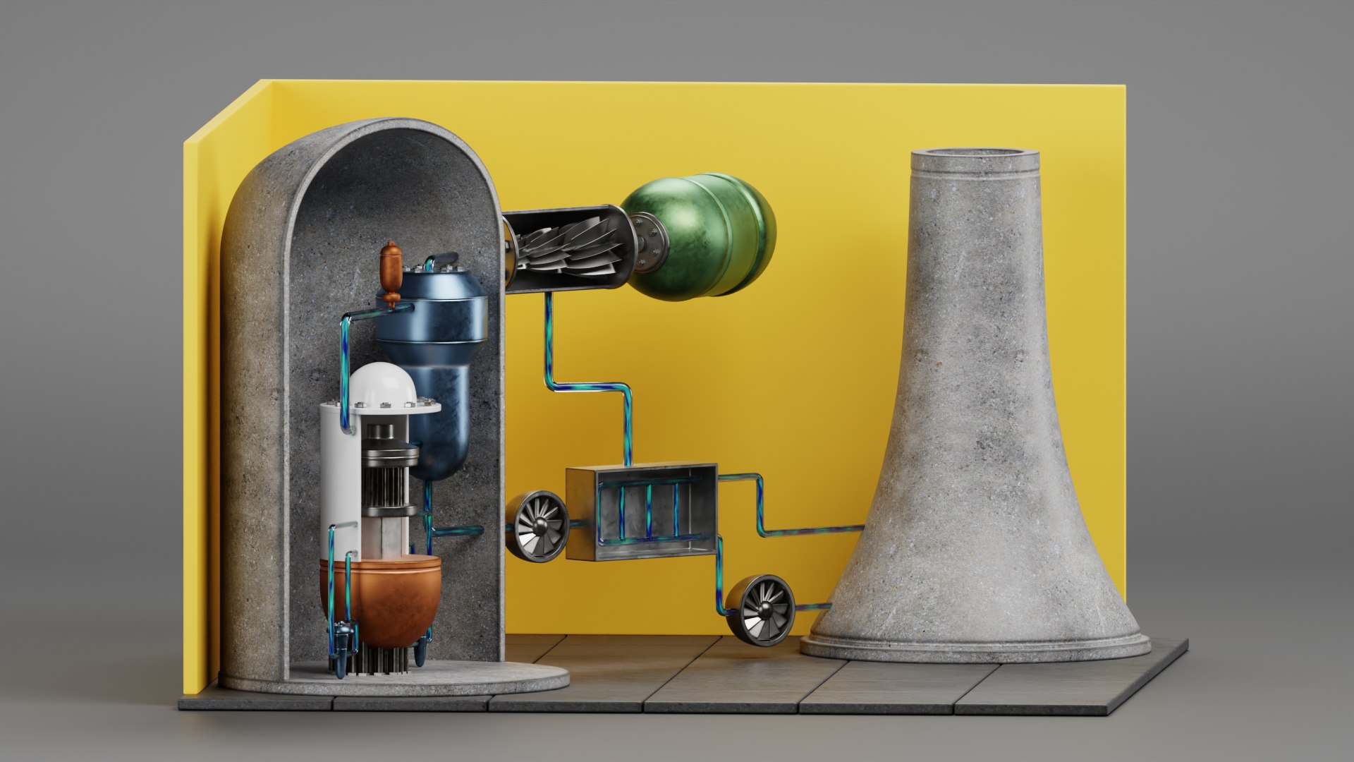 3D Nuclear Reactor - Animated Isometric Power Plant - TurboSquid 2368044