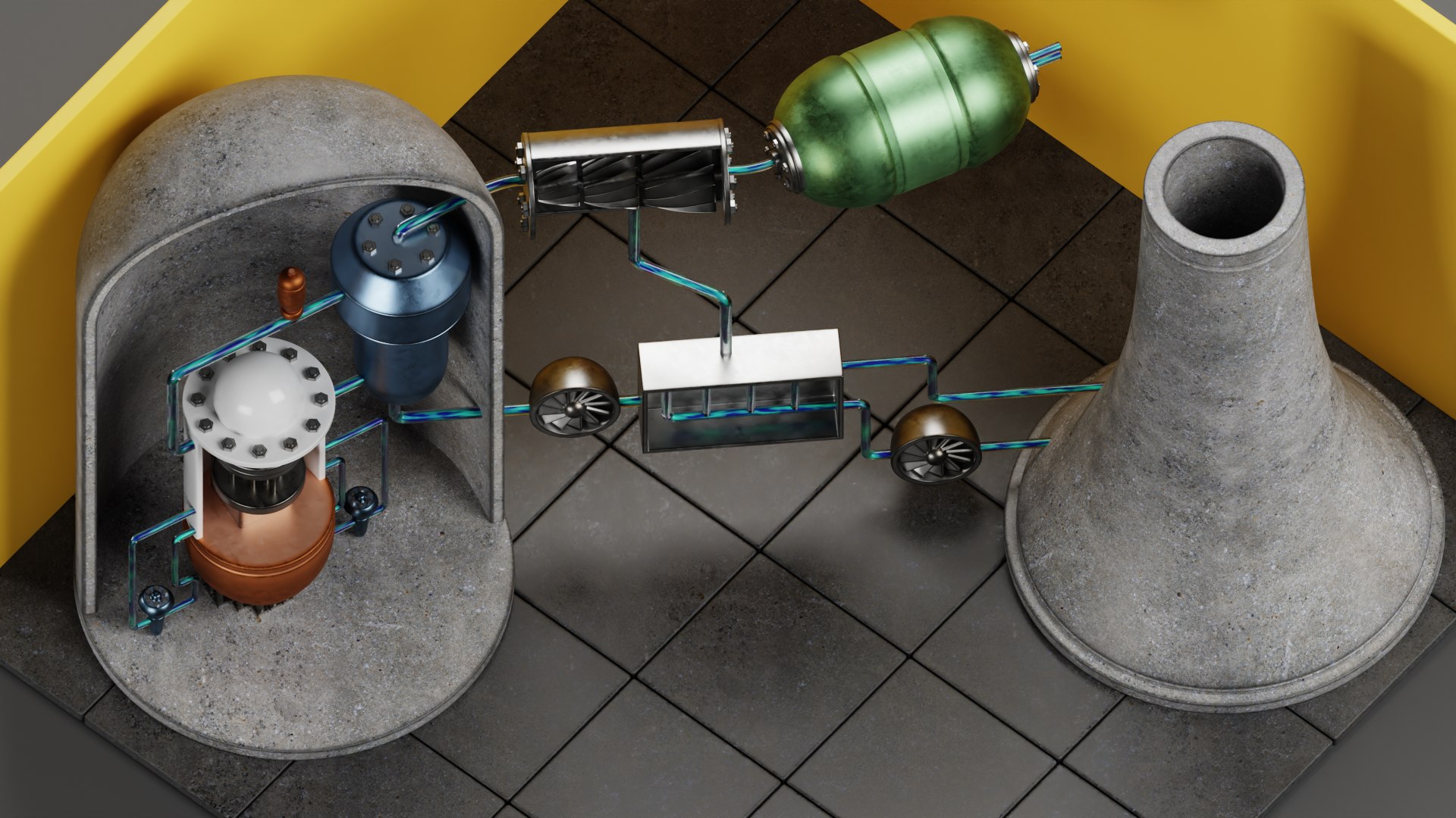 3D Nuclear Reactor - Animated Isometric Power Plant - TurboSquid 2368044