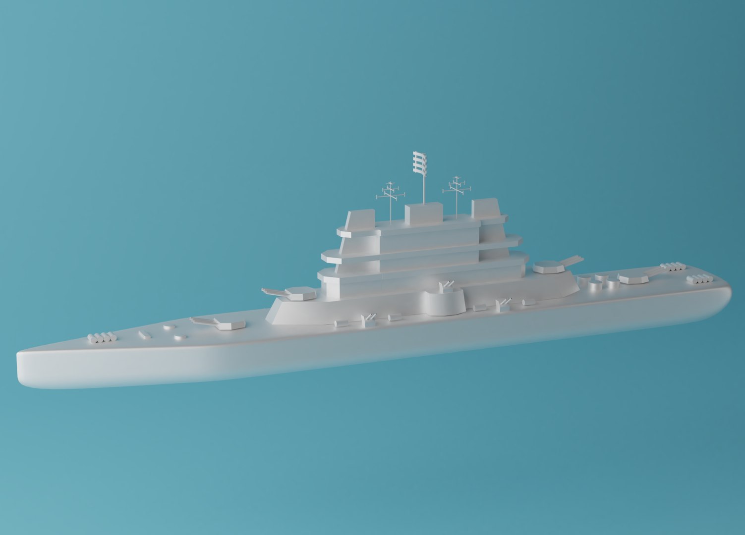 3D cartoon battleship - TurboSquid 1636196