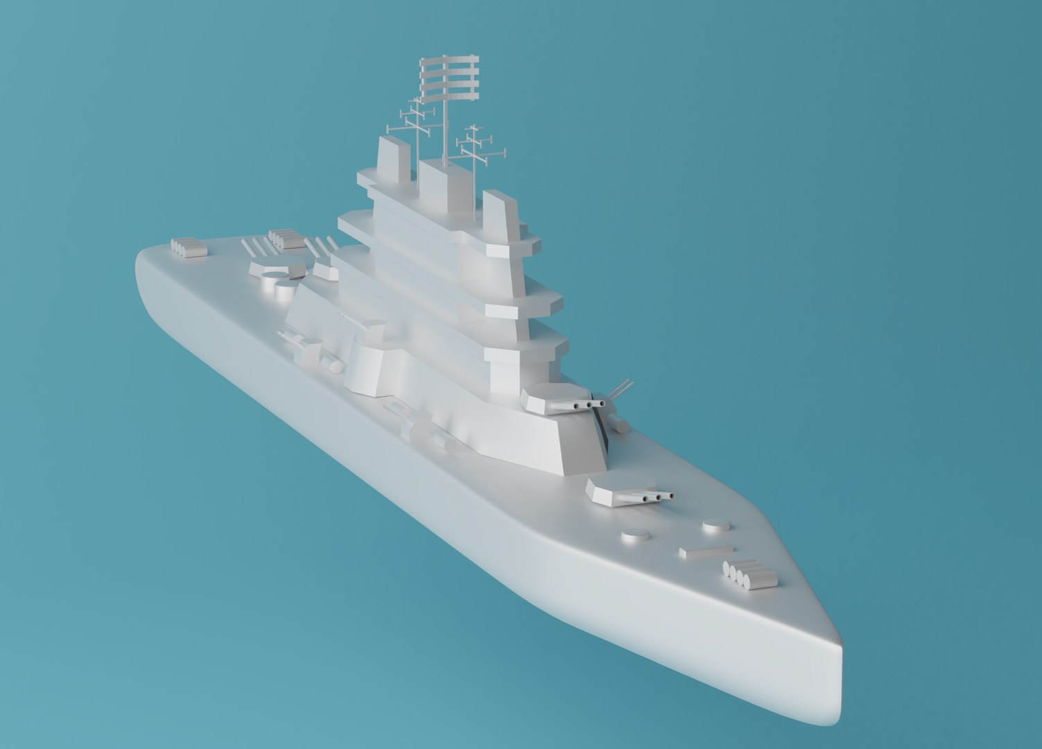 3D cartoon battleship - TurboSquid 1636196