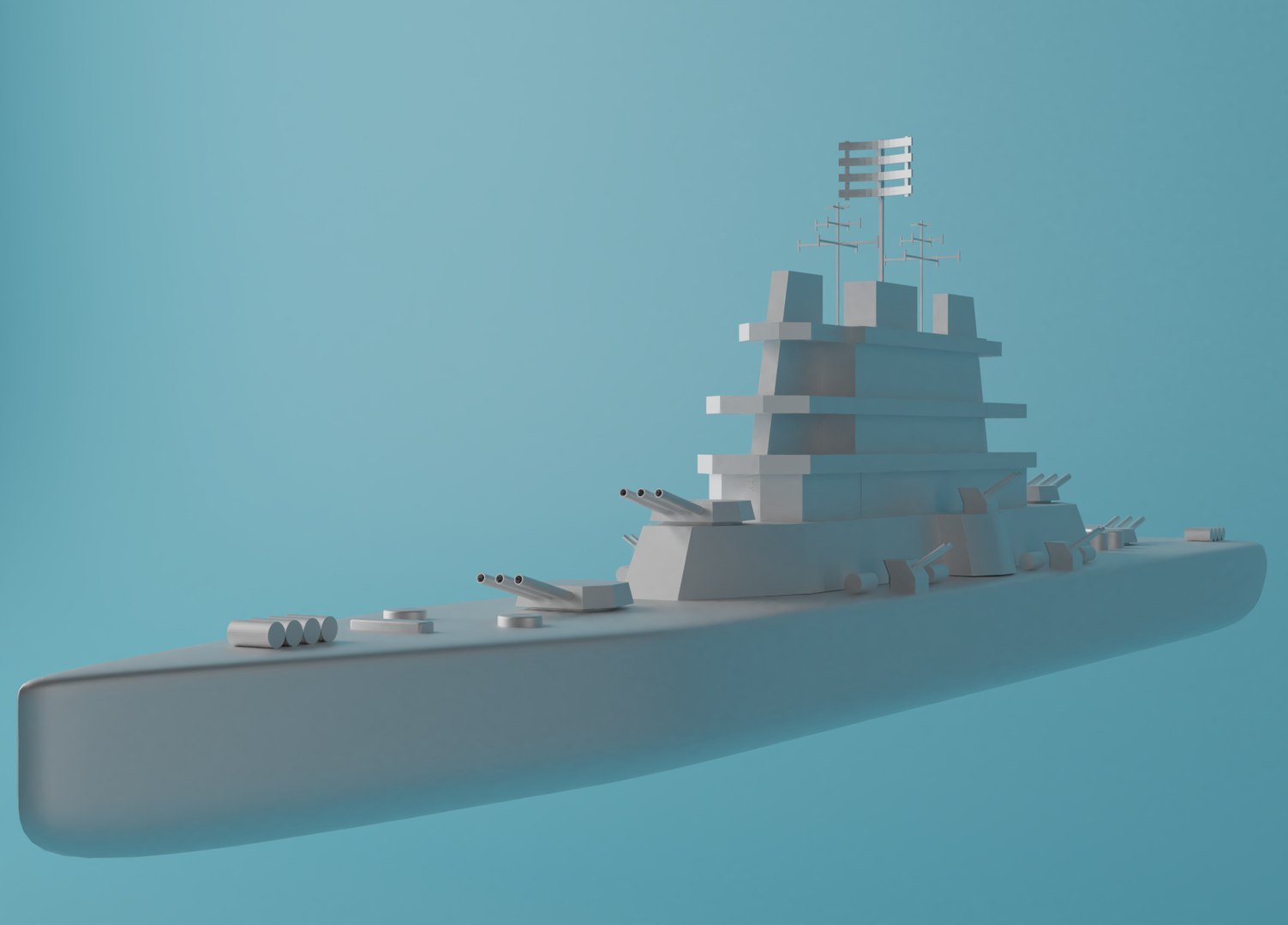 3D cartoon battleship - TurboSquid 1636196