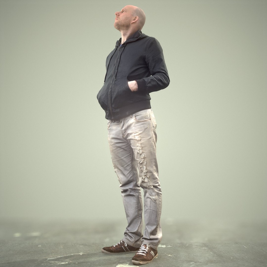 3d Male Character Looking Model