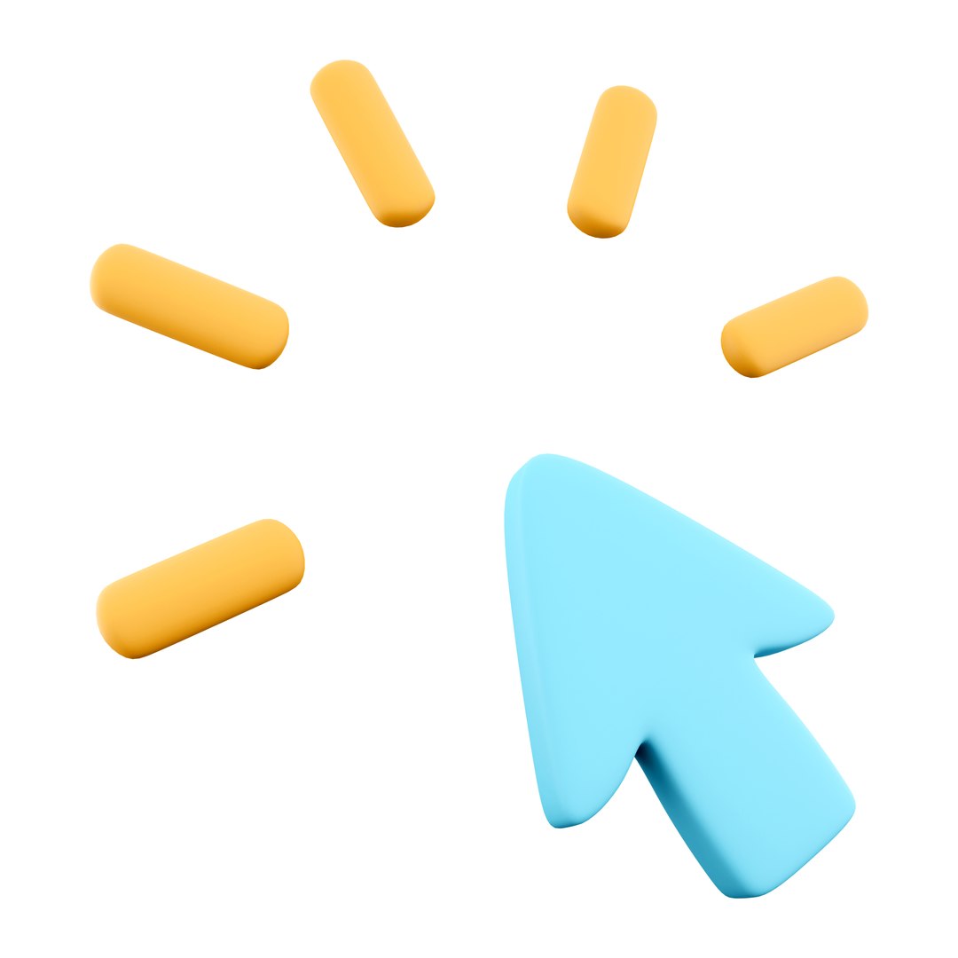Blue Mouse Pointer Clicks Icon 3D Model - TurboSquid 2074162