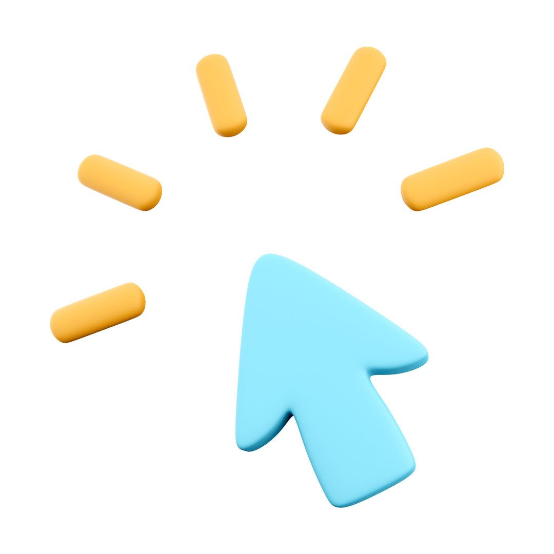 Blue Mouse Pointer Clicks Icon 3D Model - TurboSquid 2074162