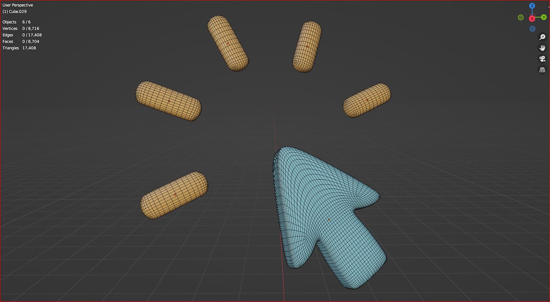 Blue Mouse Pointer Clicks Icon 3D Model - TurboSquid 2074162