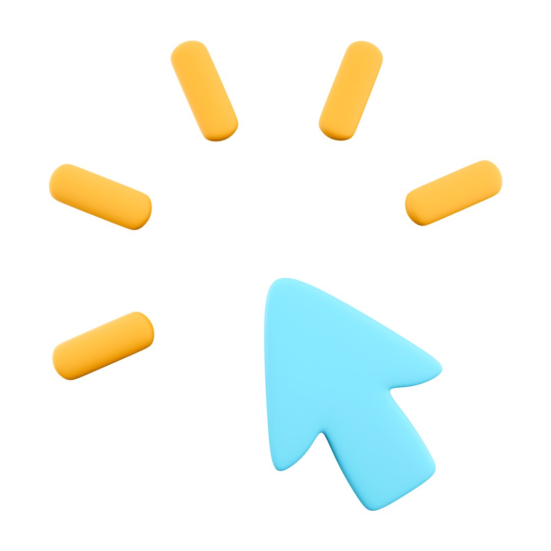 Blue Mouse Pointer Clicks Icon 3D Model - TurboSquid 2074162